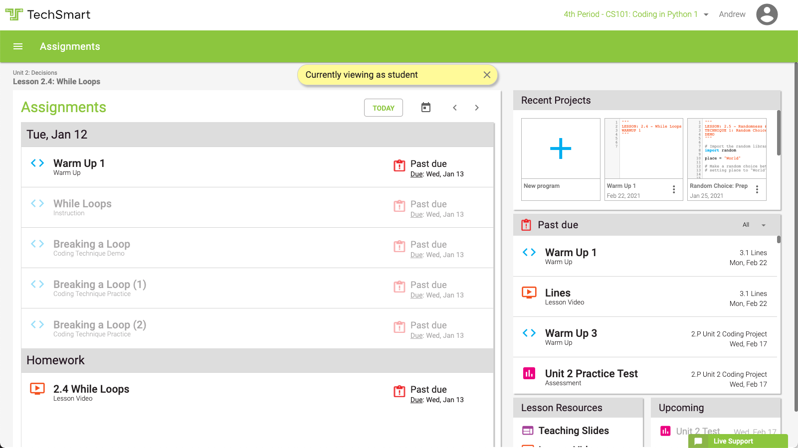 How can I preview what my students are seeing on the TechSmart platform ...